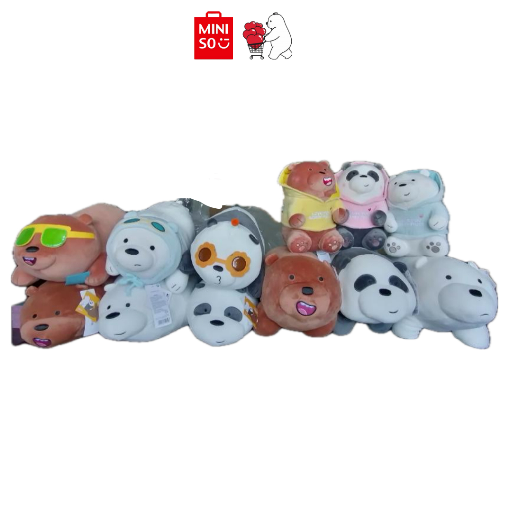 Miniso x We Bare Bears Plush Toys Grizzly, Panda and Ice Bear | Shopee ...