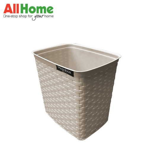 MEGABOX MG-723 Boho Series Round Rect Waste Can Rattan 13 Liters Beige ...