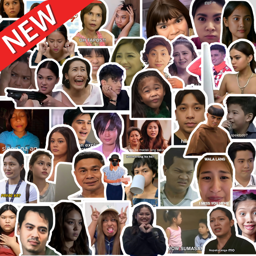 50 pcs Filipino Memes Waterproof Stickers - Trending Pinoy Funny Faces ...
