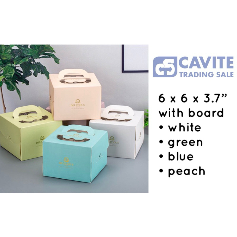 5pcs Bento Cake Box 6*6*3.7” with handle FREE BOARD | Shopee Philippines