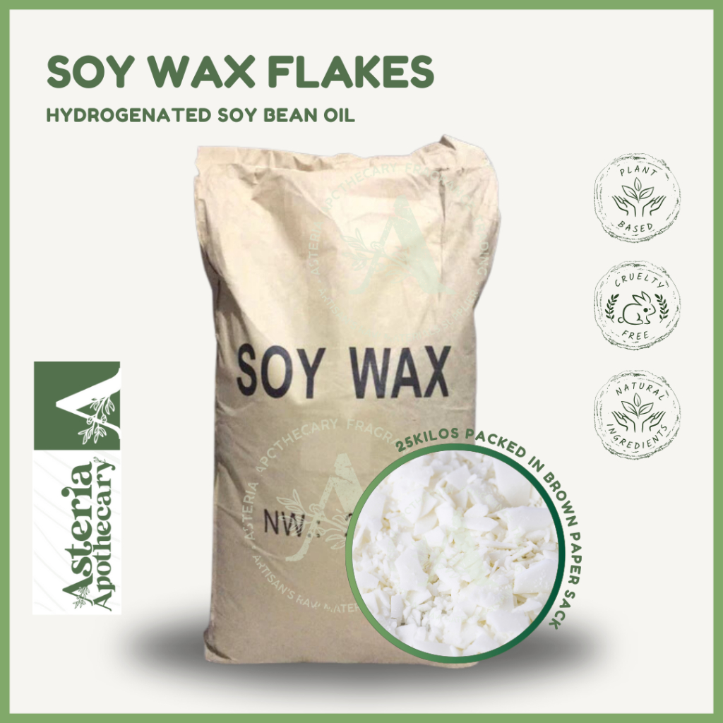 Natural Pure Soy Wax Flakes 25Kg / Sack - Asteria Apothecary | Shopee ...