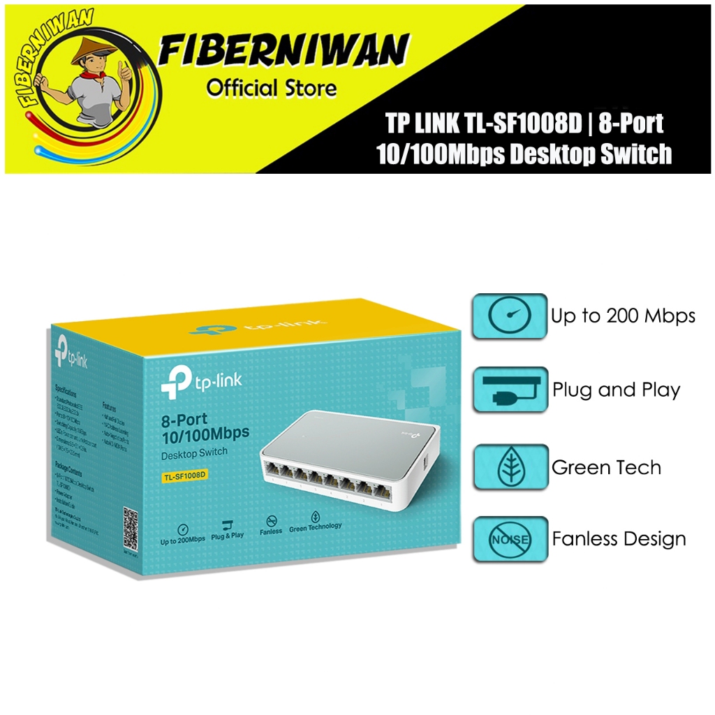 TP-LINK TL-SF1008D 8 Port 10/100 Switch Hub Network Switch Ethernet ...