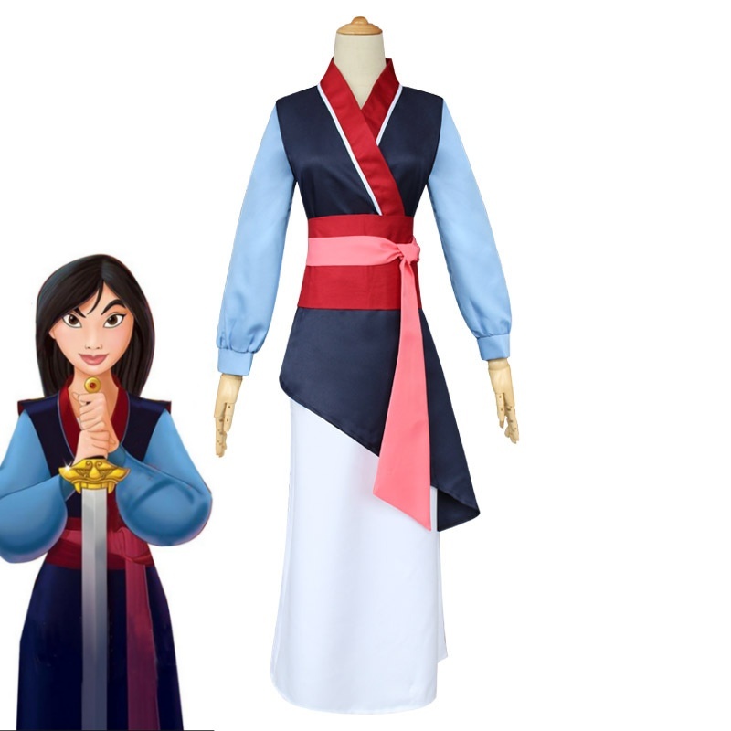 Anime Hua Mulan Dress Cosplay Princess Costume Kids Adults female ...