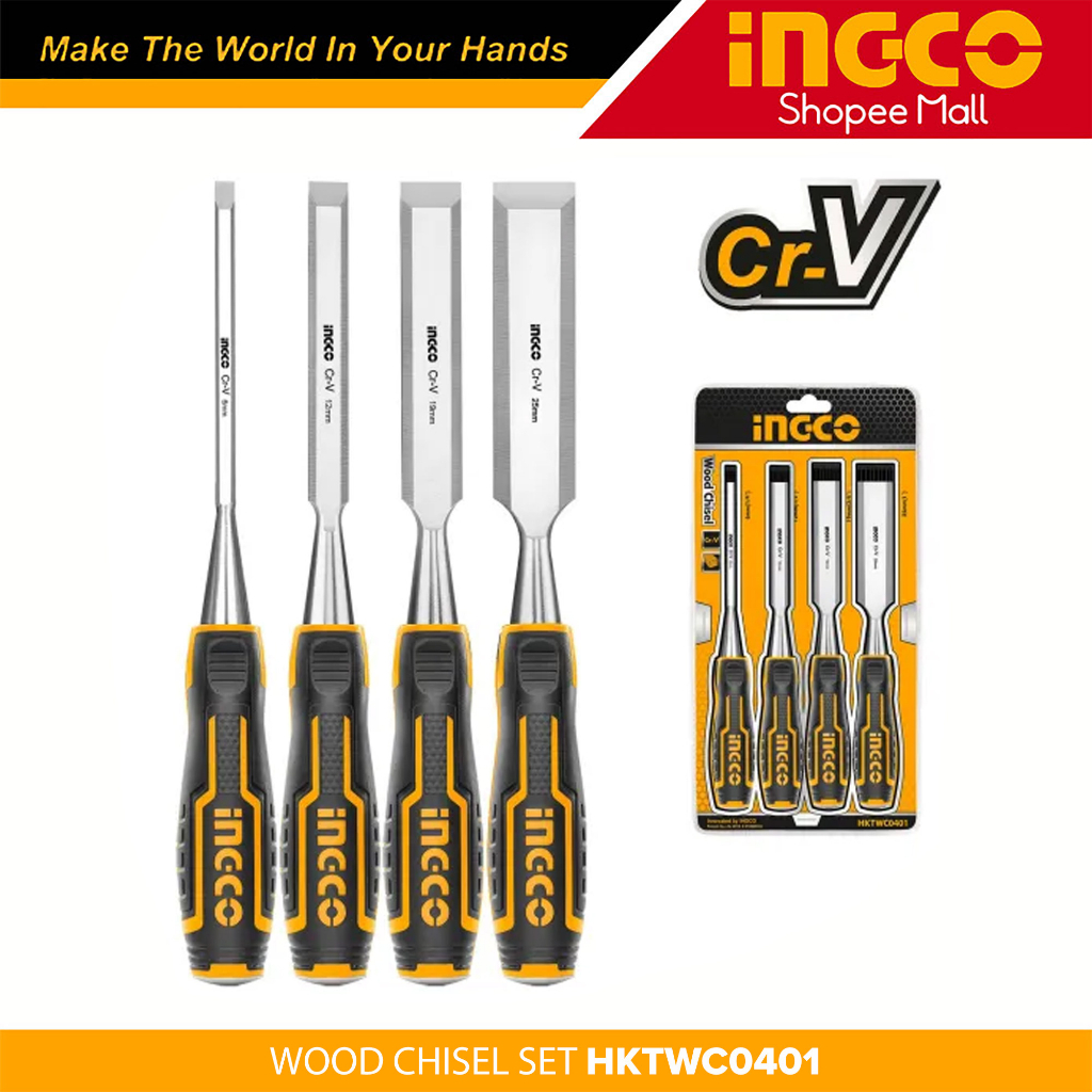 Ingco 3pcs/4pcs Wood Chisel Set Shaping, Carving, and Cutting Wood Tool ...