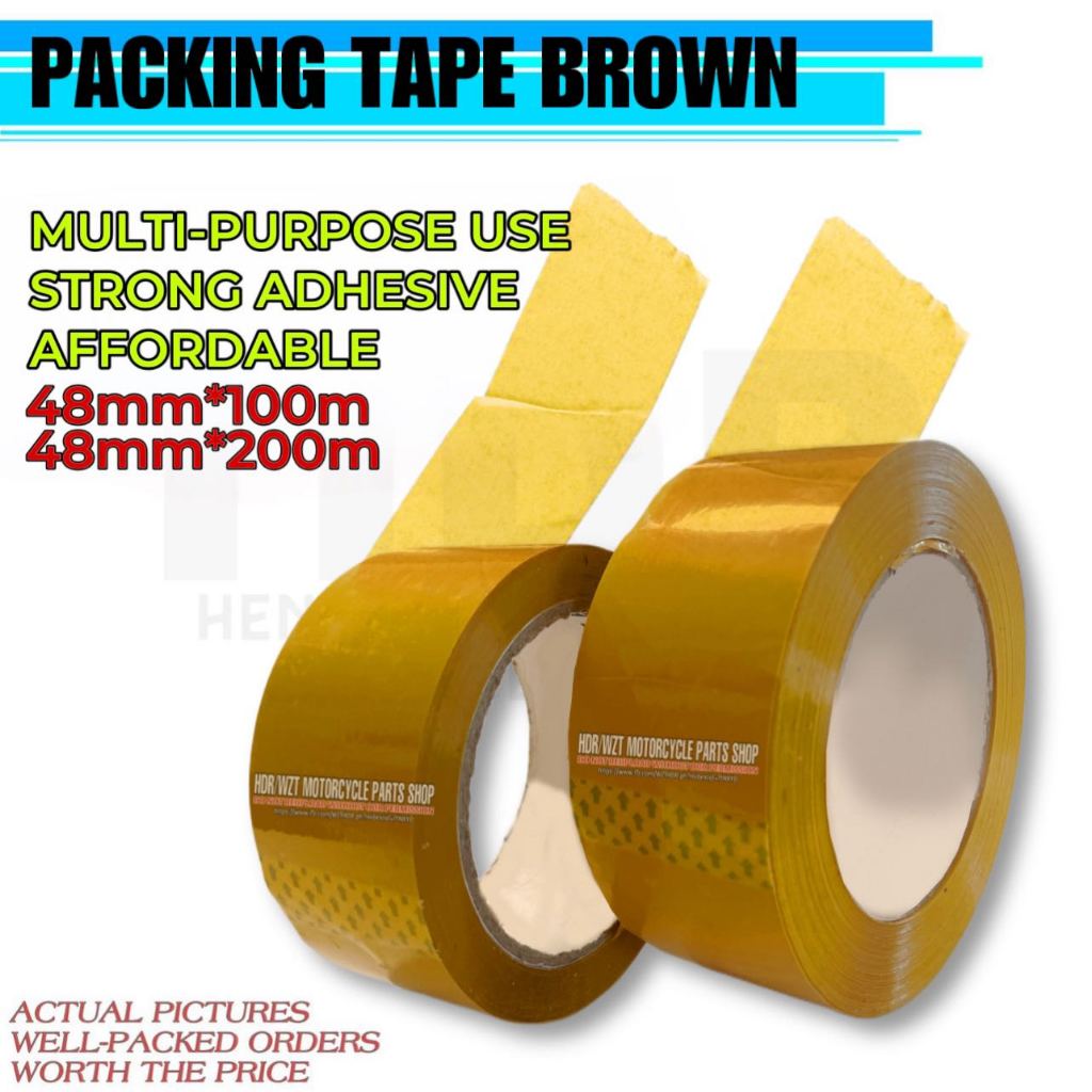 2" HIGH QUALITY BROWN TAN PACKING TAPE 100 METERS & 200 METERS 4.8CM ...