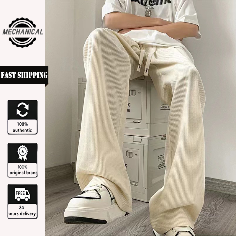 Corduroy Pants For Men Korean Khaki Baggy Straight Cut Slacks Slocks ...