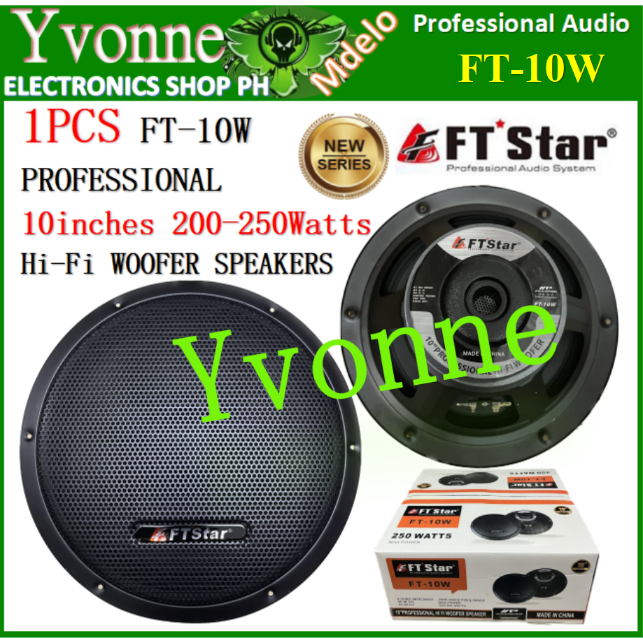 Yvonne shop 1Pcs FT Star FT-10W 250Watts 10inch professional Hi-FI ...