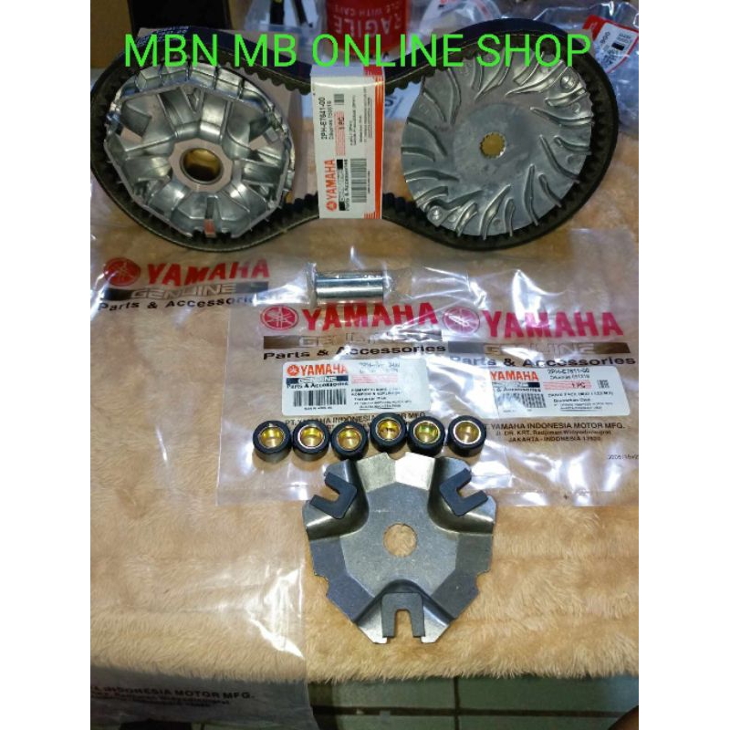 Pulley set w drive face with fan belt slider flyball for(Yamaha genuine ...