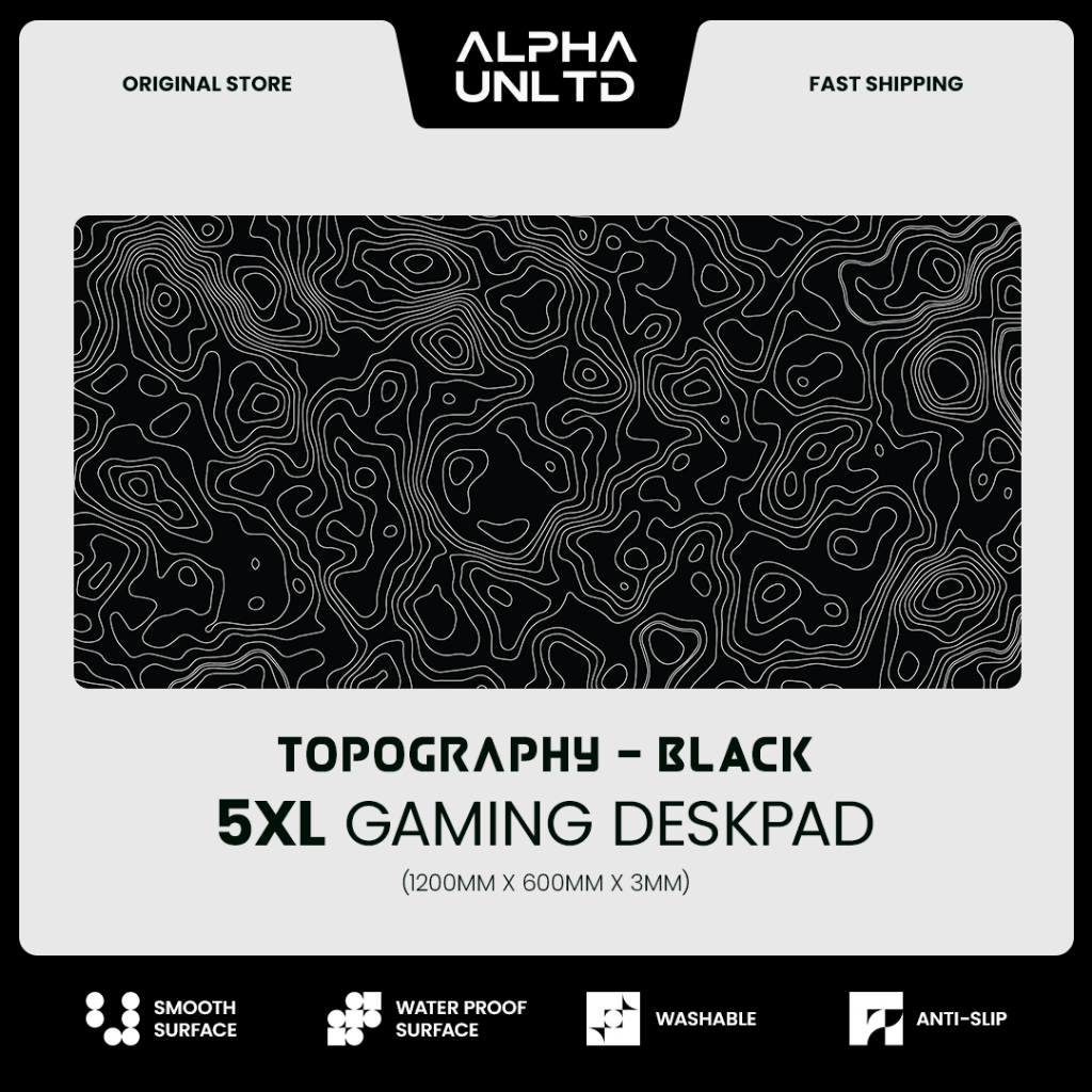 Alpha Unltd Gaming Mousepad 5XL | Topography | (1200x600x3mm ...