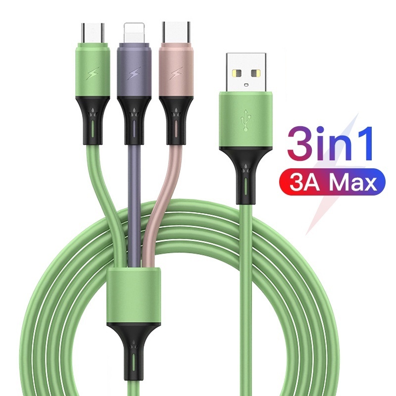 COD 3 In 1 USB Cable Fast Charging Micro USB Type C Cable Fast Charge ...