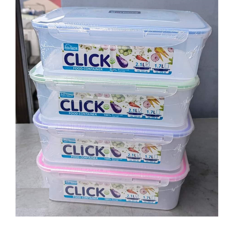 #597-W CLICK Food Container 2.1 Liters (Food Storage) | Shopee Philippines