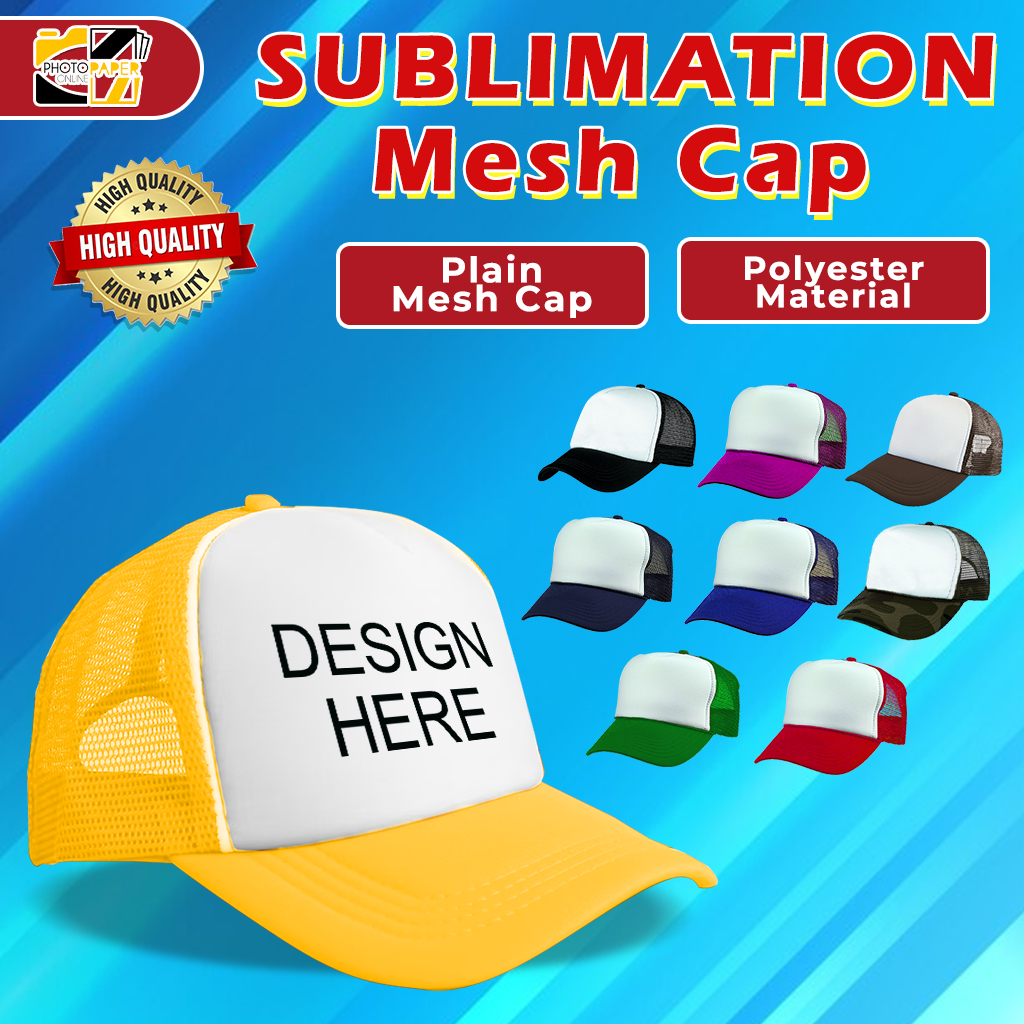 Sublimation Unisex Mesh Cap | Printable Customizable Plain & Two-Tone ...