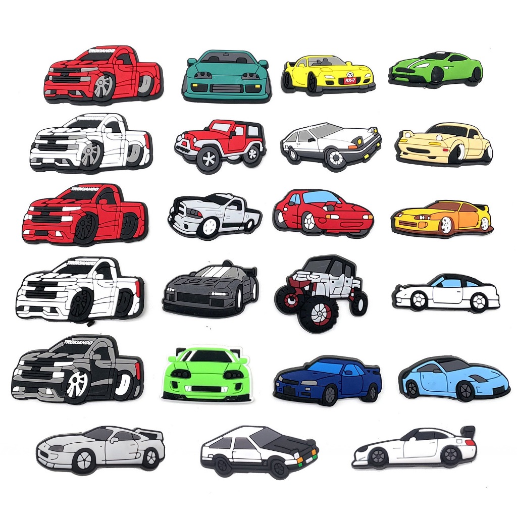 Cartoon Car Jibbitzs Accessory Crocs Shoe Flower DIY Removable | Shopee ...