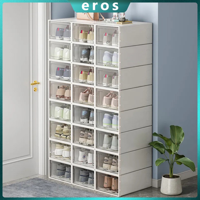 Large Size Hard Plastic Shoe Rack Box Organizer Foldable Colorful Shoe ...