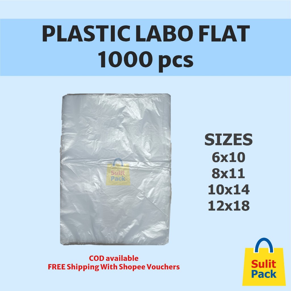 1000pcs HD Plastic Labo Bag Supot Flat - 6x10 8x11 10x14 12x18 | Shopee ...