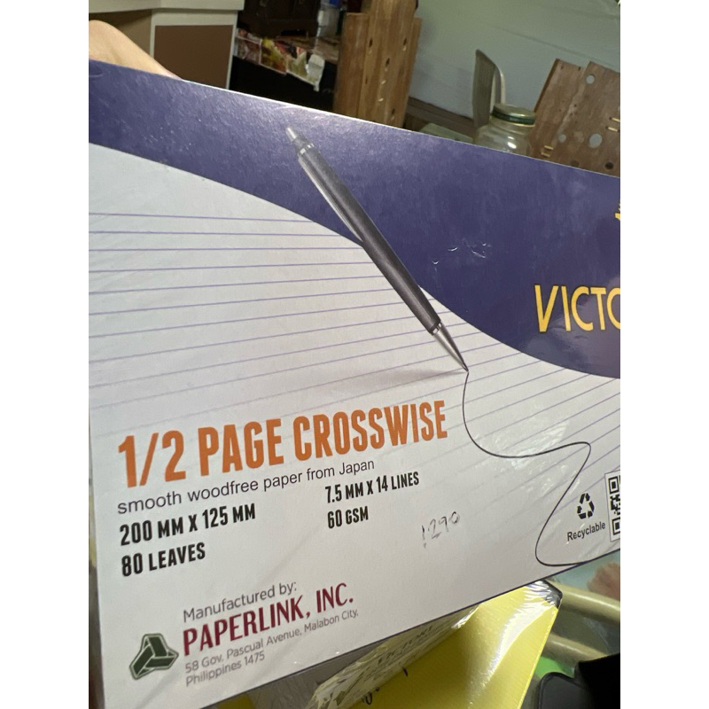 10pads White Victory Quiz Pad 1/2 Crosswise Japan 60 GSM | Shopee ...