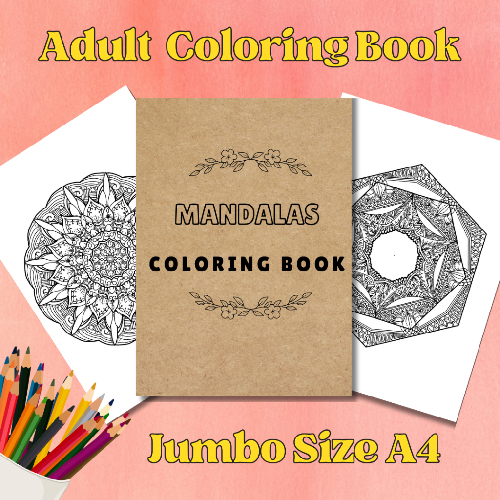 Mandalas Adult Coloring Book Jumbo Size A4 | Shopee Philippines