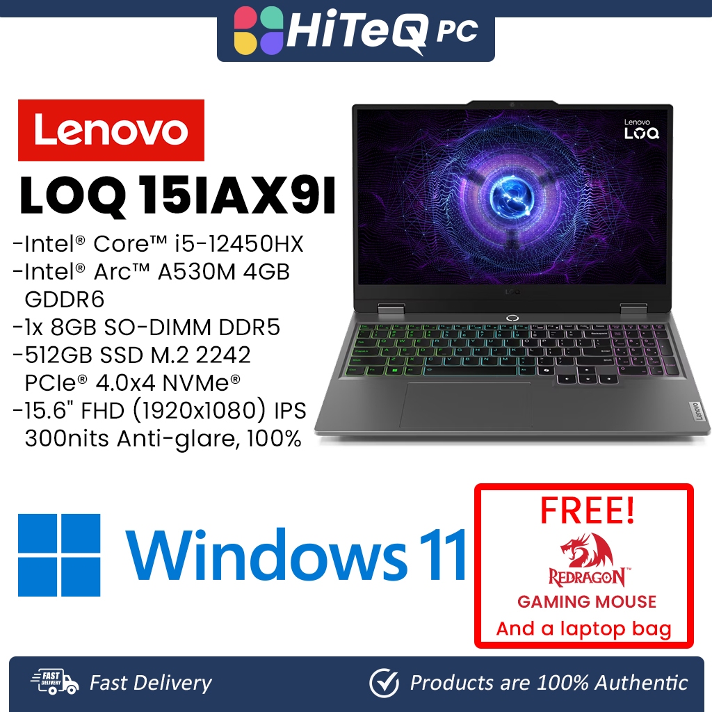 HiteqPC | Lenovo LOQ 15IAX9I 83FQ000BPH (Free Redragon Gaming Mouse ...