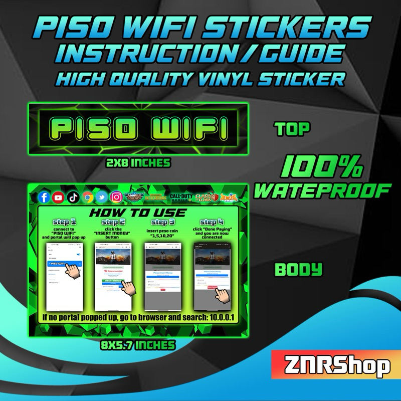 PISO WIFI STICKER (Waterproof) GREEN INSTRUCTION/GUIDE ON HOW TO ...