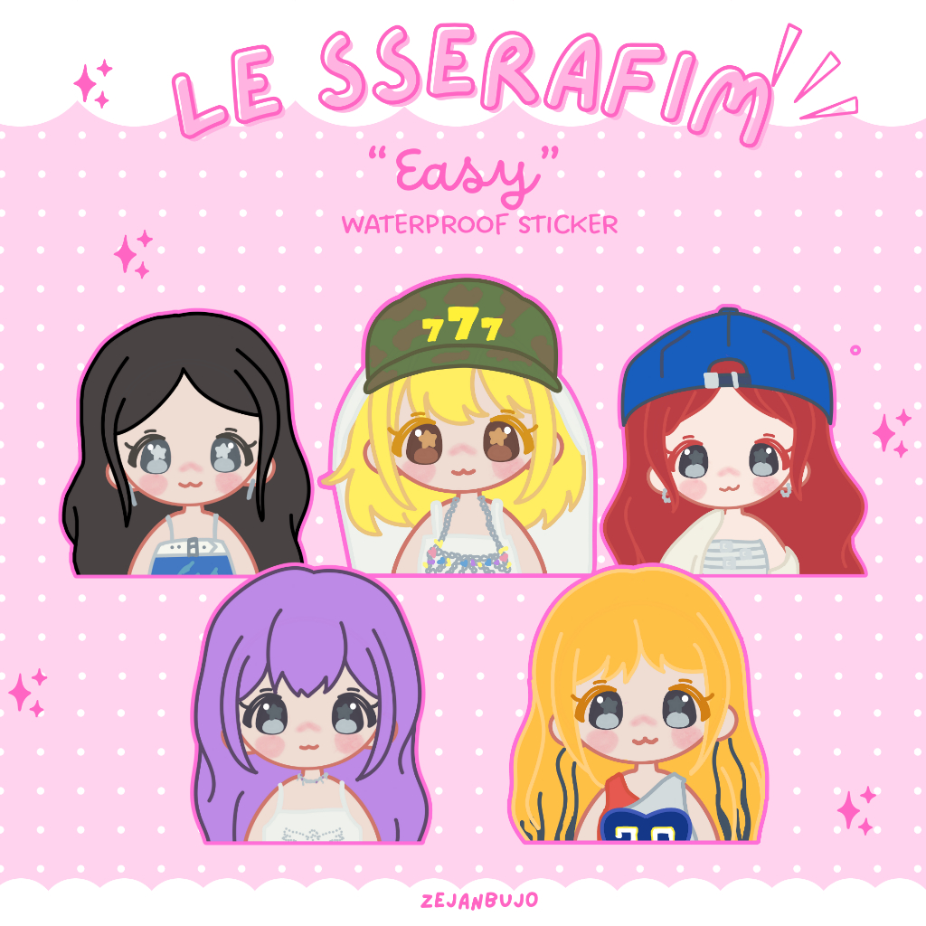 Lesserafim Easy｜Holo Glass Waterproof Sticker ｜Aquaflask , Tumbler, Car ...