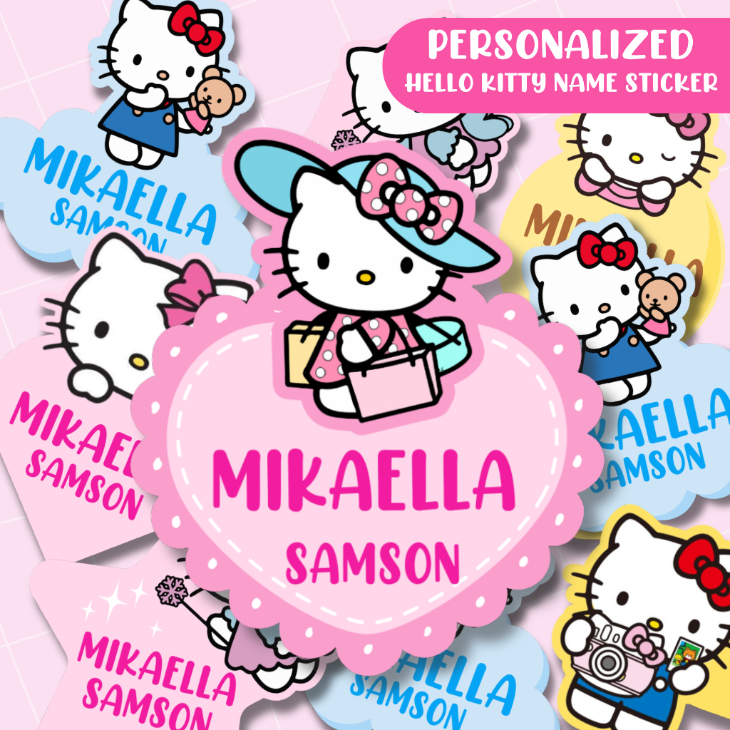 Personalized Hello KItty & Friends Name Vinyl Sticker Labels Kuromi My ...