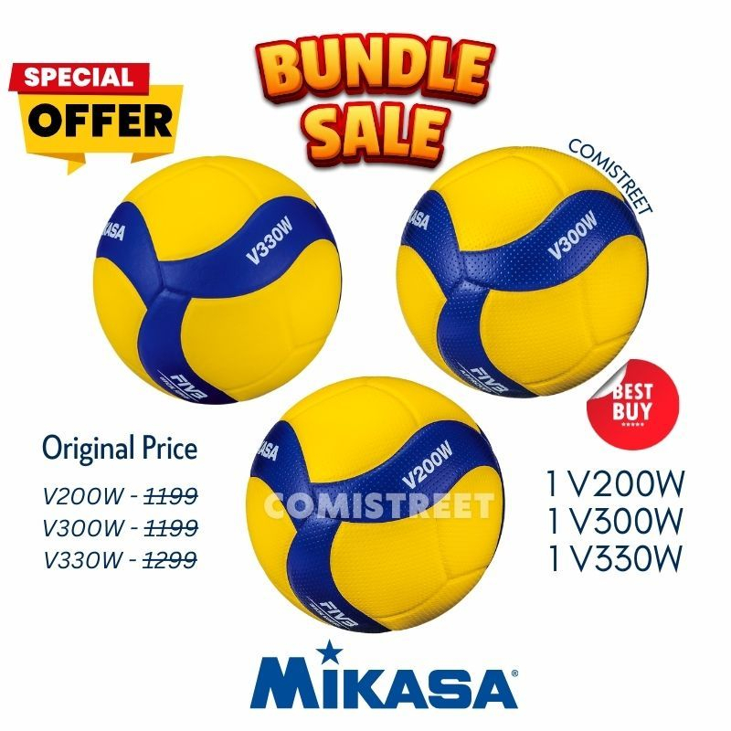 MIKASA Latest Volleyball Bundle (V200W, V300W, V330W) Perfect for ...
