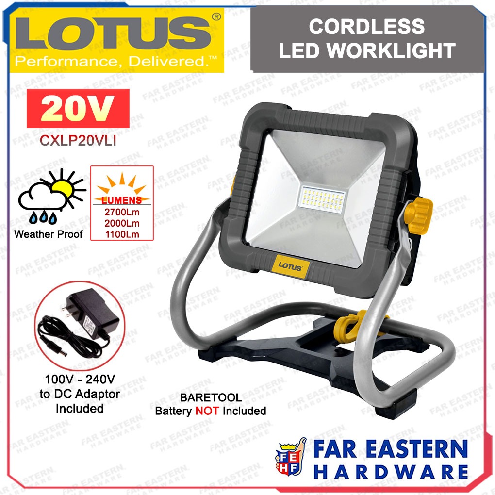 LOTUS Cordless LED Worklight 20V w/ DC Adaptor Work Light CXLP20VLI ...