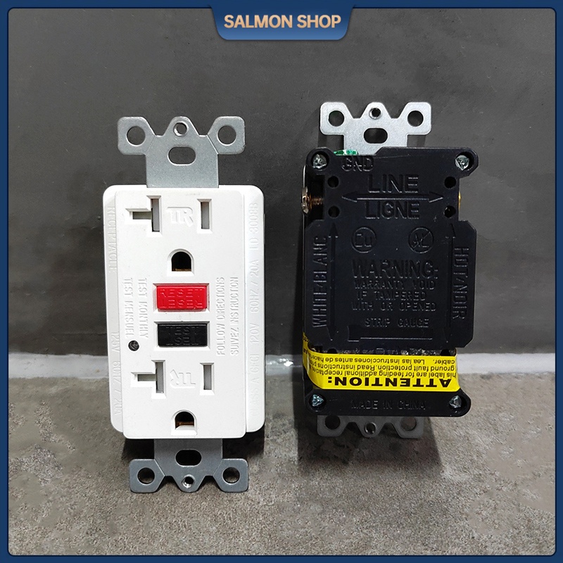 250V 20A GFCI Duplex Safety Outlet Wall Socket Leakage Protection ...