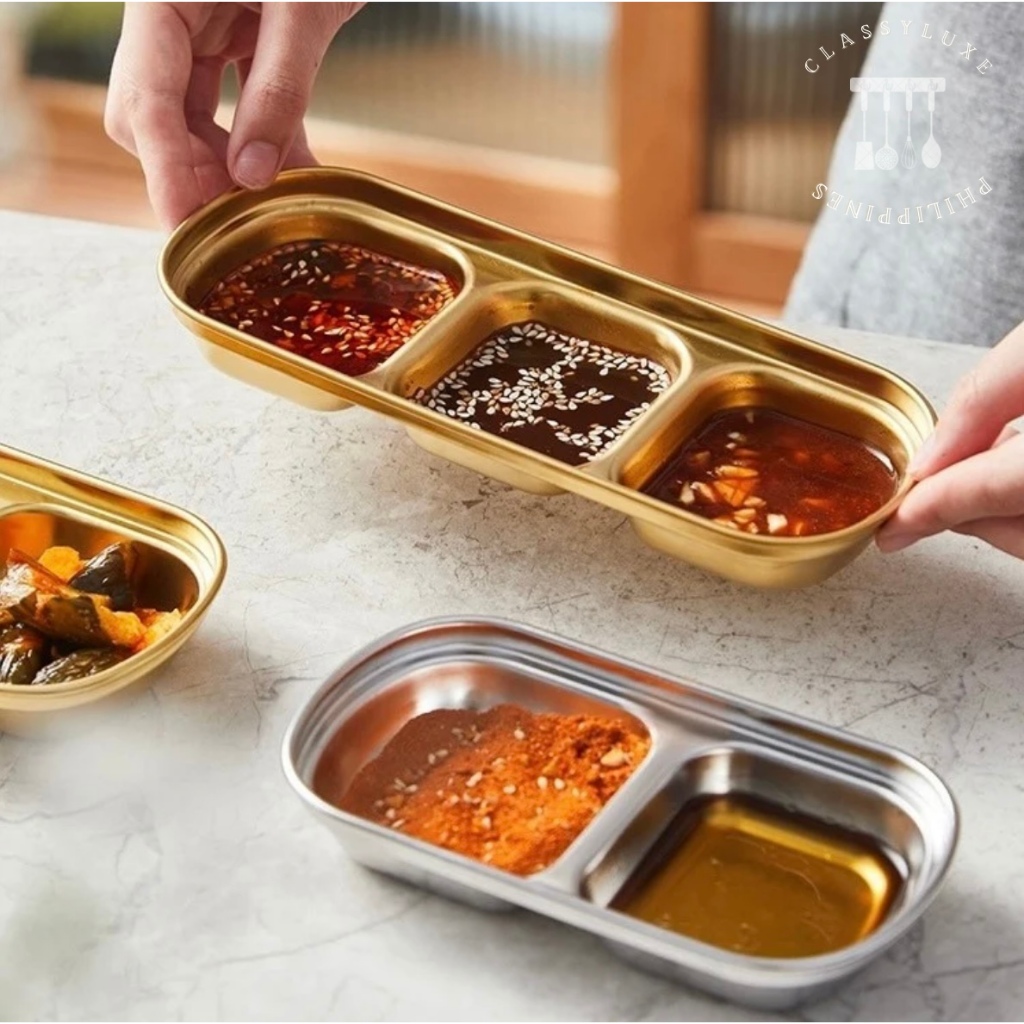 Classy Luxe Korean Barbecue Dipping Saucer Stainless Steel Condiment ...