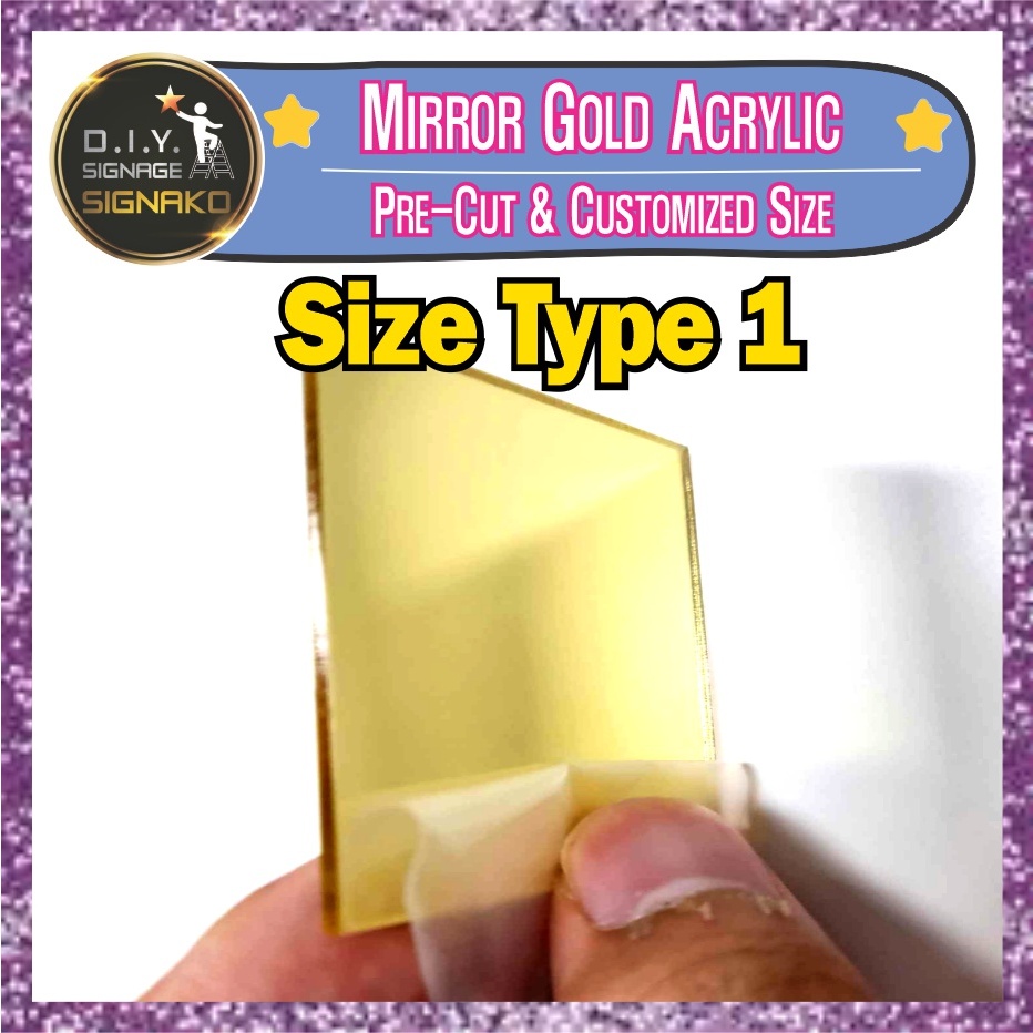 Mirror "Gold" Acrylic Sheet Pre Cut & Customized Size1/ Sheets Plastic ...