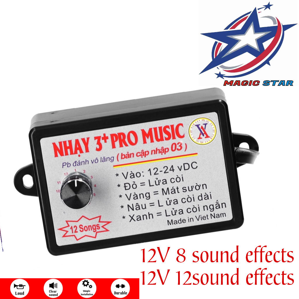 Nhay 3+Pro universal12v car/motor Music horn controller horn speaker 8 ...