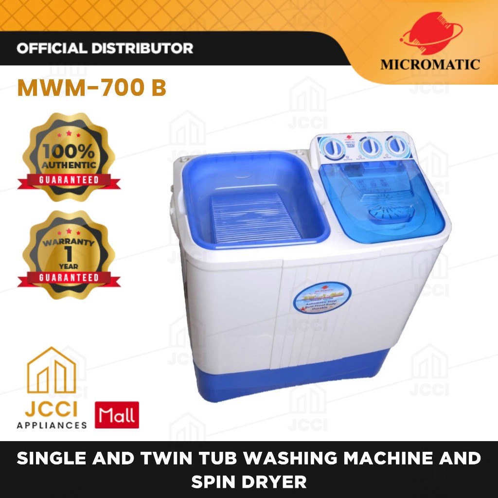 Micromatic Washing Machine Twin Tub 6.5kg.Wash & Sink Cover Original w ...