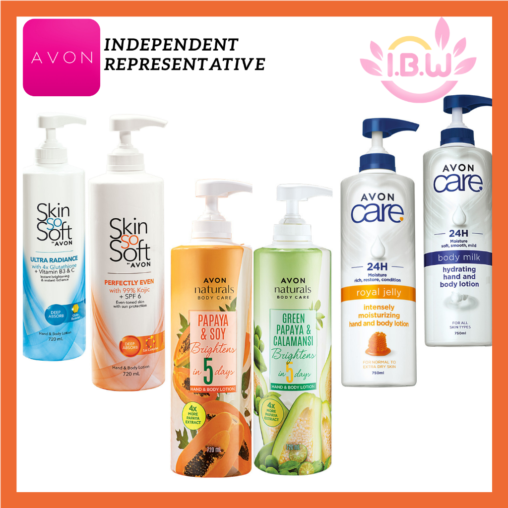 Avon care hand & body lotion skin so soft naturals 720 ml | Shopee ...