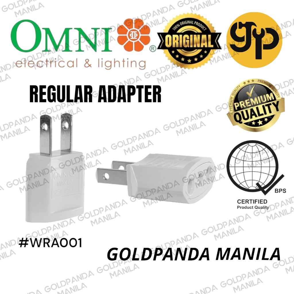 Omni Regular Adapter, Round to Flat Adapter, WRA001, Goldpandamanila ...