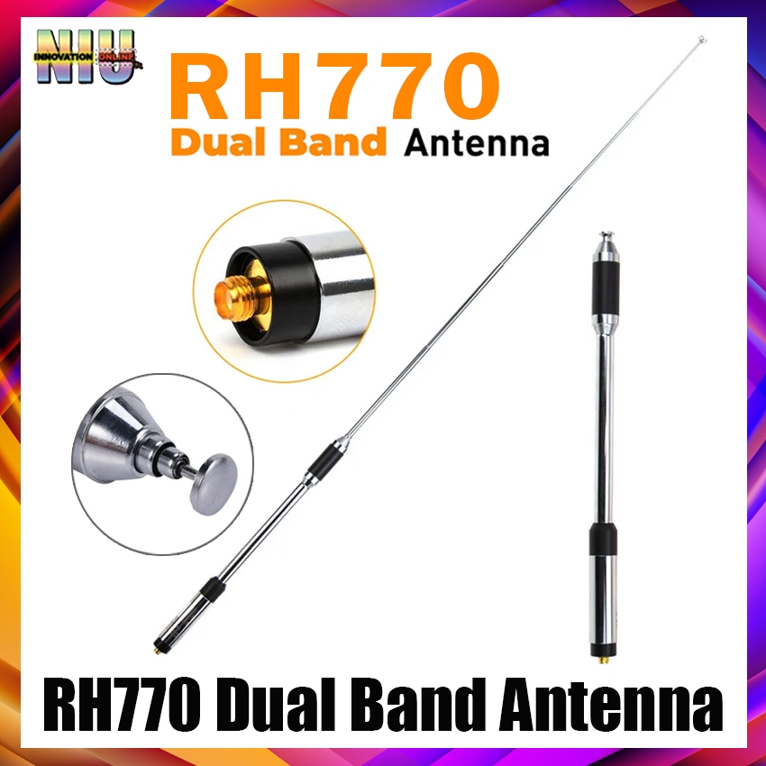Letsview RH770 Dual Band Antenna High Gain SMA-Female Telescopic Antenna For Two Way Radio (A107 ...