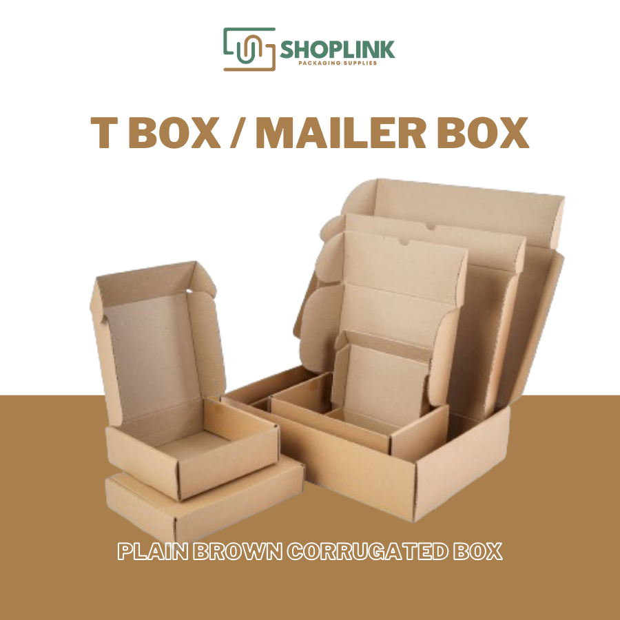 Mailer Box | Tbox | Corrugated Packaging | Gift Box | Brown Kraft | No print | T5 | 25pcs ...