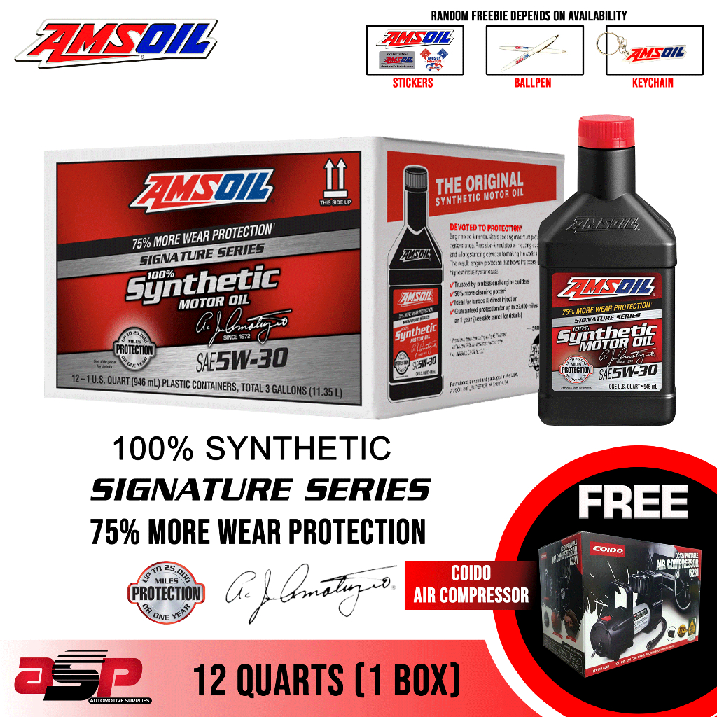 AMSOIL SIGNATURE SERIES 100% Synthetic Oil Quart (1 box / 12 Quarts ...