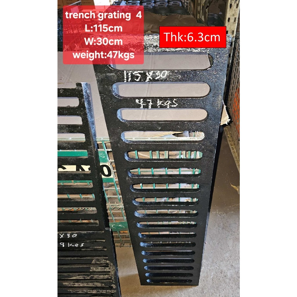 Heavy duty Trench Grating cast iron, with black paint finish | Shopee ...