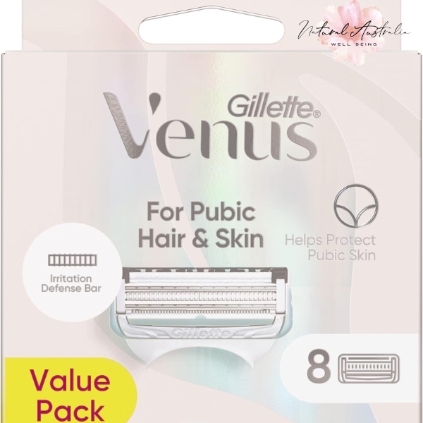 Gillette Venus Women Bikini Pubic Hair and Skin Razor Refill Blades for Intimate Grooming 8packs ...