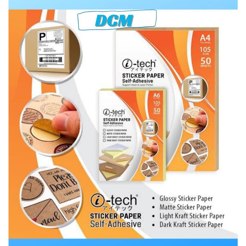 ITech Label Sticker Paper Self-Adhesive A4 50Sheets | Shopee Philippines
