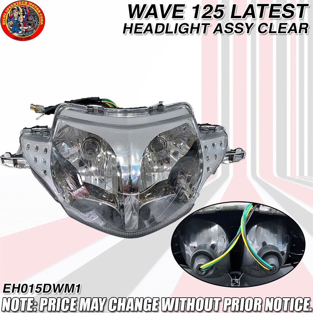 WAVE 125 LATEST HEADLIGHT ASSY CLEAR (EH015DWM1) | Shopee Philippines