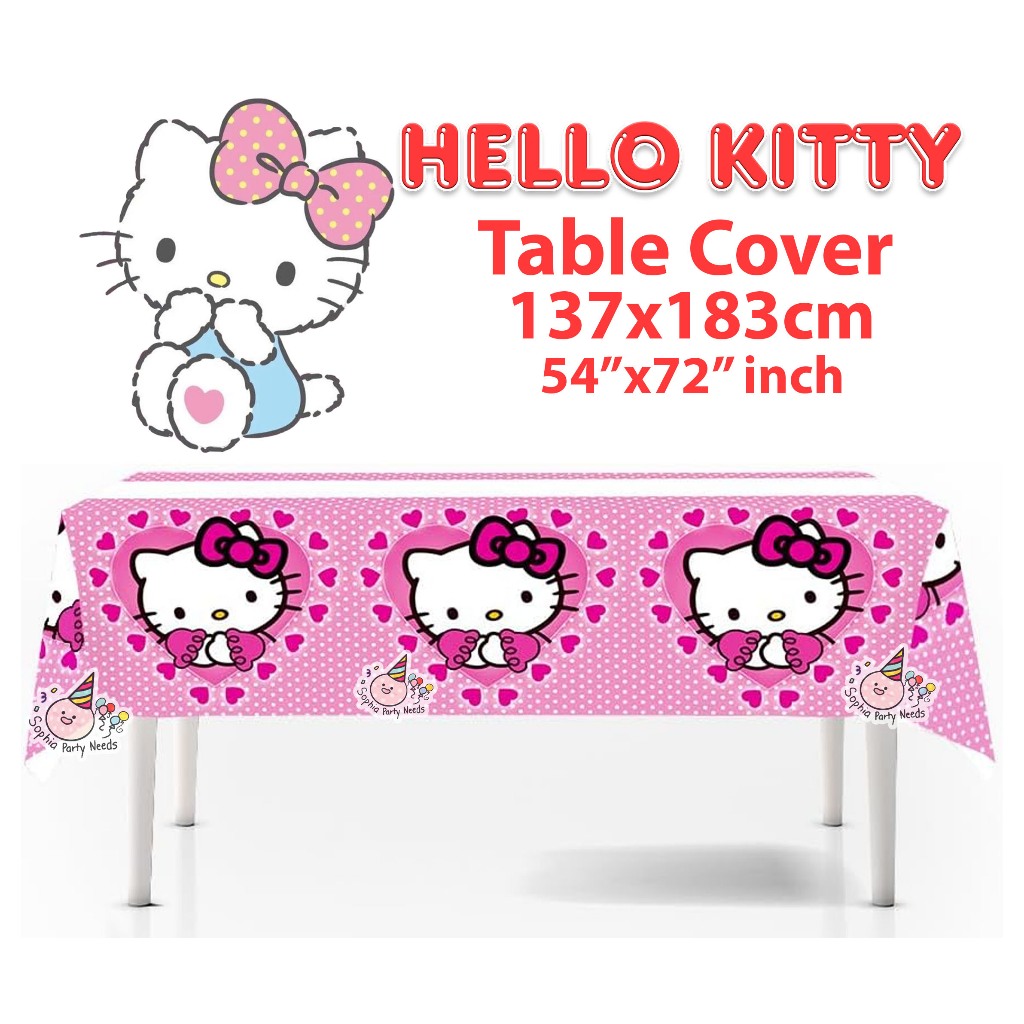 8 Seater Table Cover Disposable Single Use Hello Kitty Design | Shopee ...