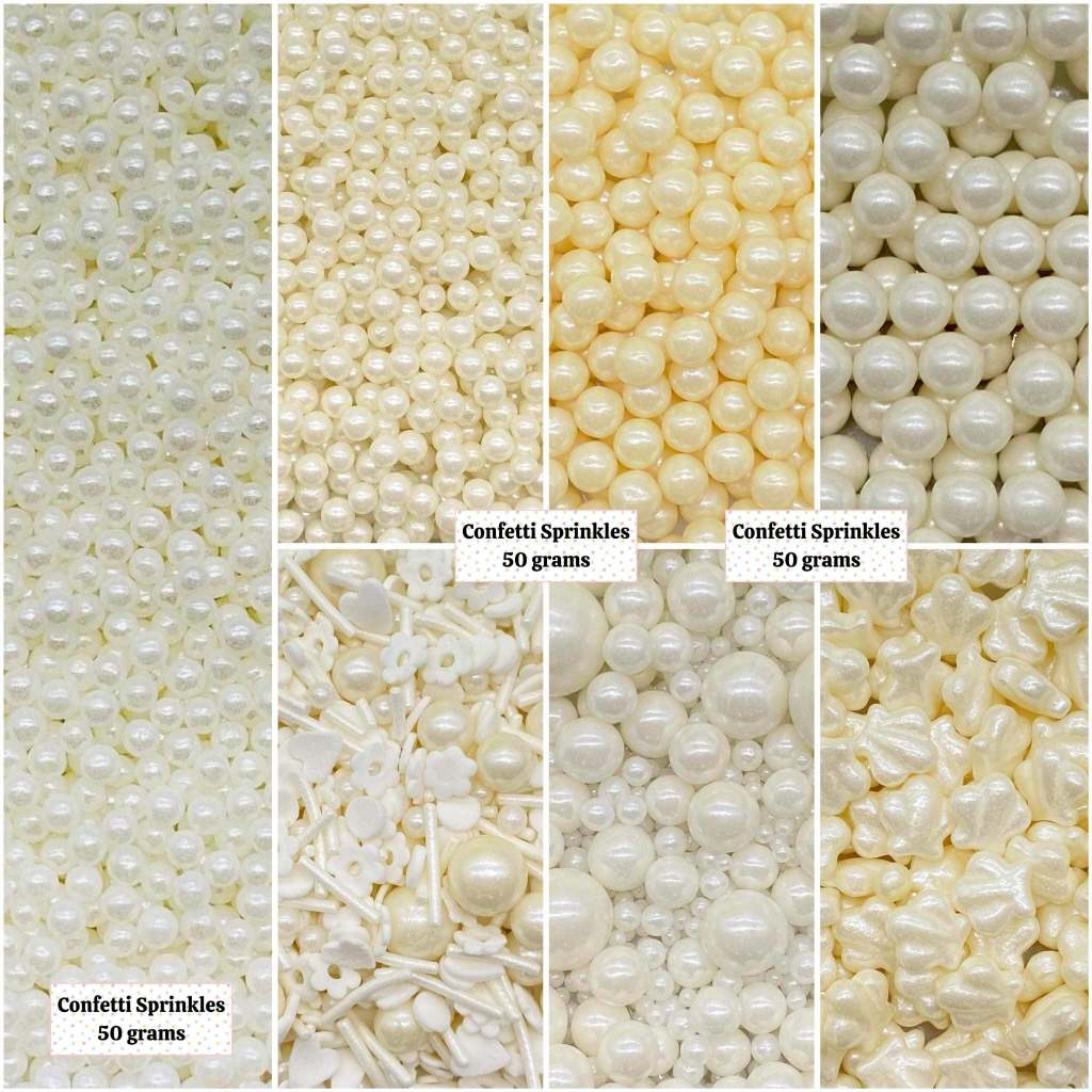 EVERYDAY BAKER - (Pearl White) Confetti Sprinkles 50 grams Edible ...