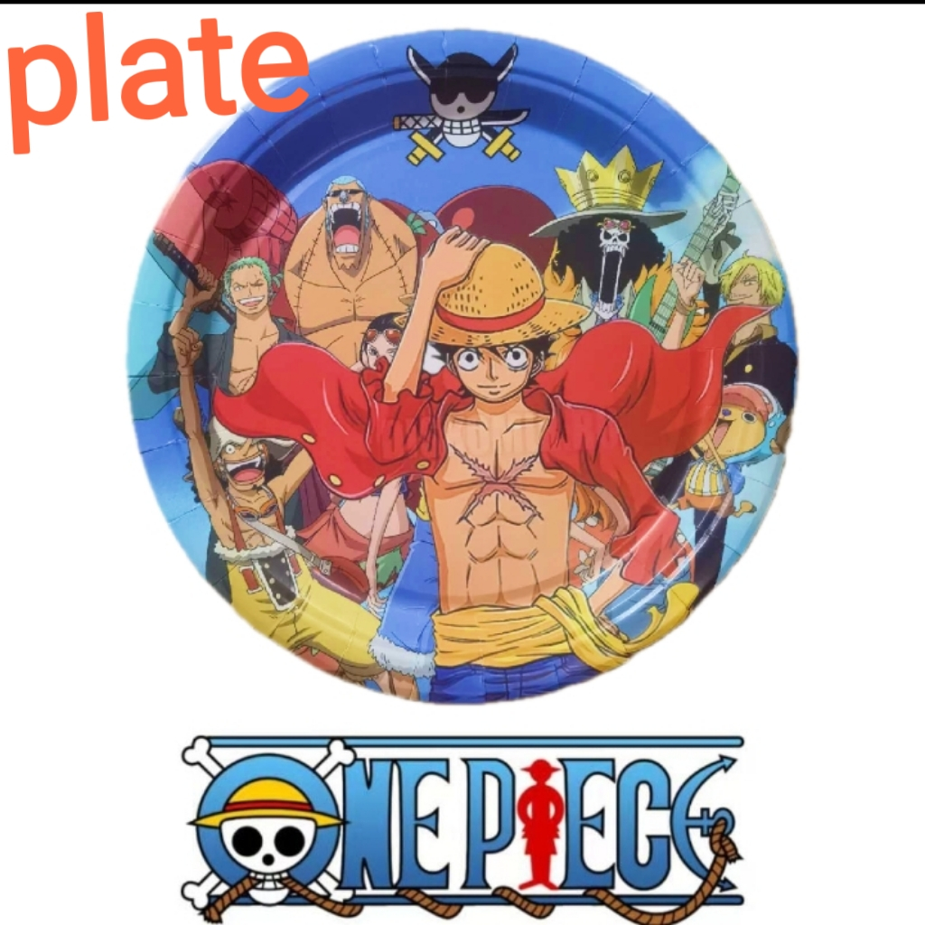 10 Pcs 9 inches One Piece theme Luffy birthday cake plate disposable ...