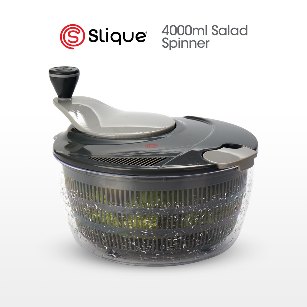 SLIQUE Salad Spinner Manual Vegetable Drainer Handheld Strainer ...