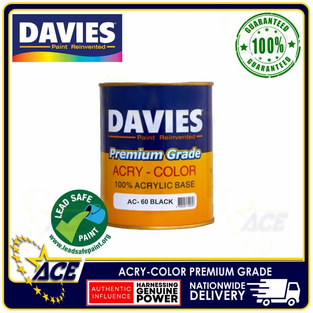 DAVIES PREMIUM GRADE ACRY-COLOR 100% ACRYLIC BASED WHITE BASED PAINT AC ...
