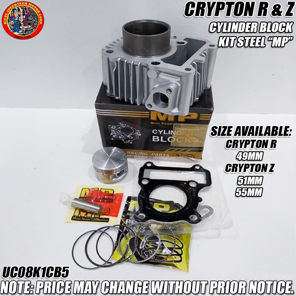CRYPTON R & Z CYLINDER BLOCK KIT STEEL "MP" (UC08K1CB53, UC08K1CB54 ...