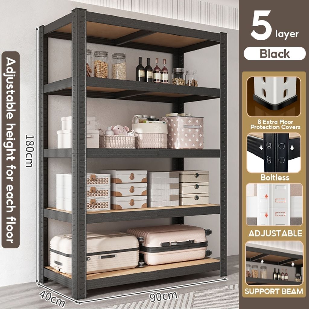 Adjustable Height Steel Rack Metal Boltless Rack 4/5/6 Layer waterproof ...