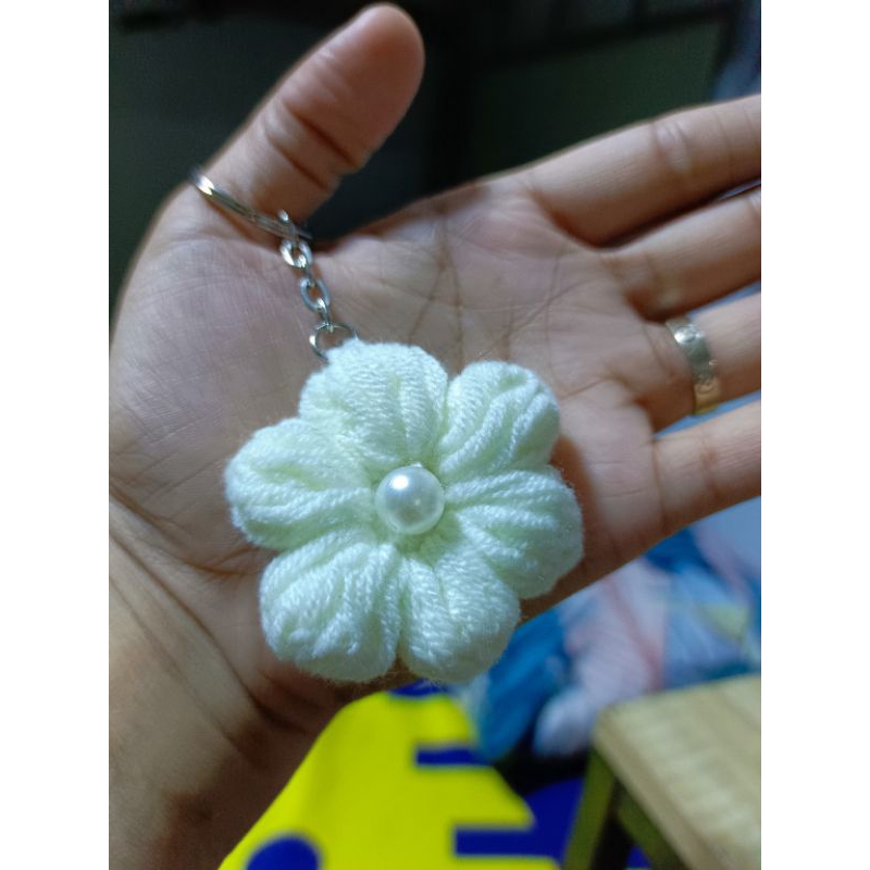 Handmade Crochet Flower Puff Keychain | Shopee Philippines