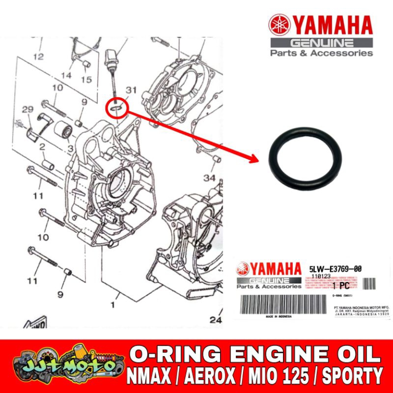 O-RING ENGINE OIL (NMAX/ AEROX/ MIO I 125/ SPORTY) | Shopee Philippines